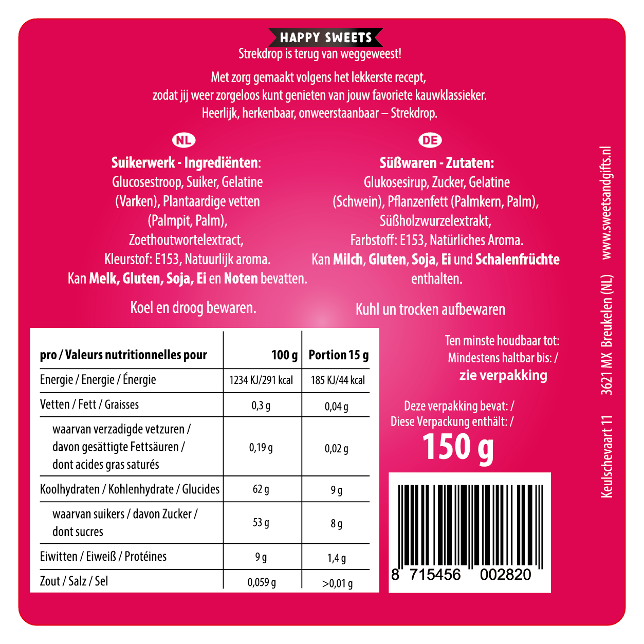 STREKDROP - de lekkerste zak drop! | Bij Sweets & Gifts – Sweets&Gifts